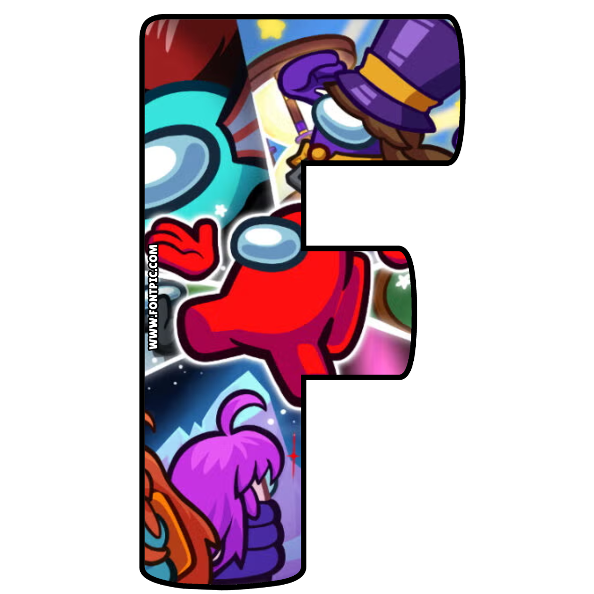 Among Us Letter F - FontPic.com