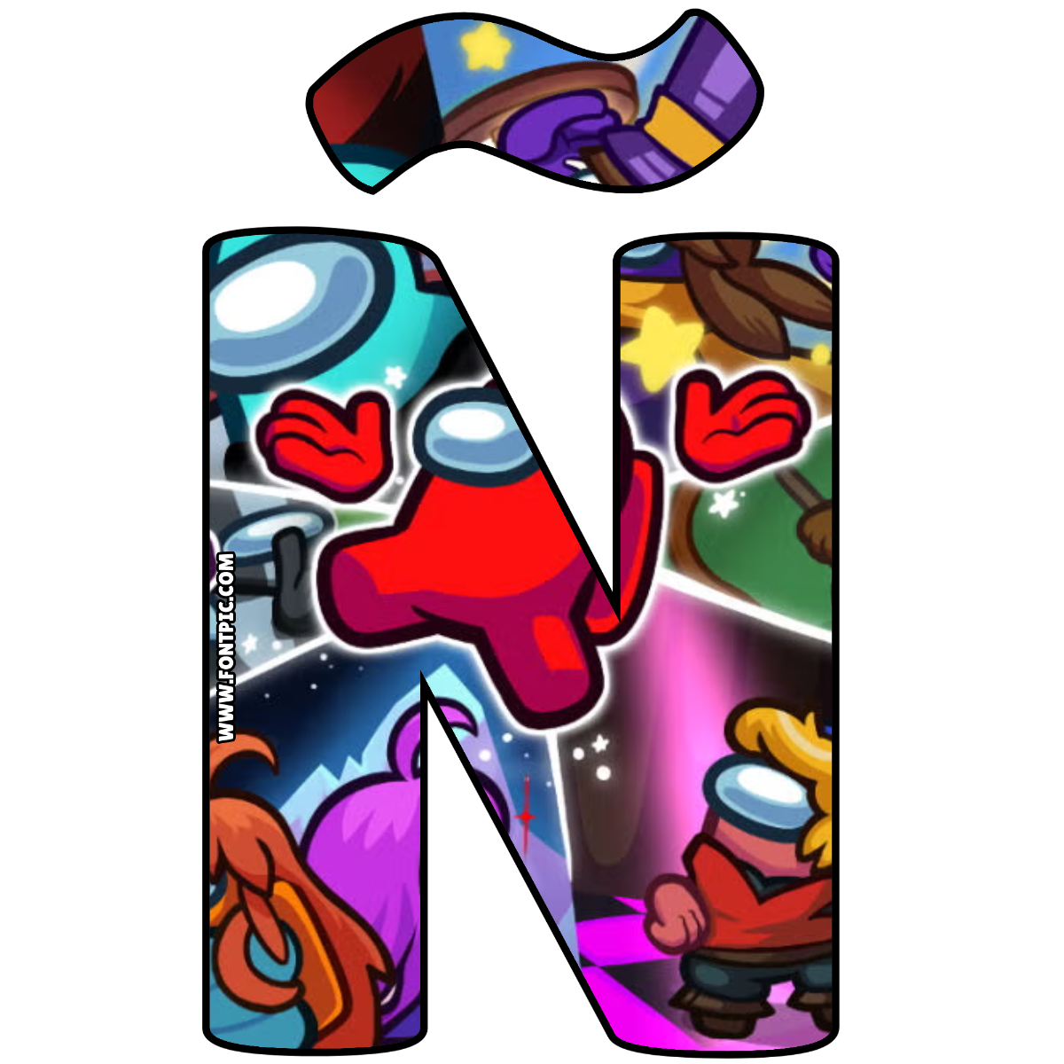 Among Us Letter Ñ - FontPic.com