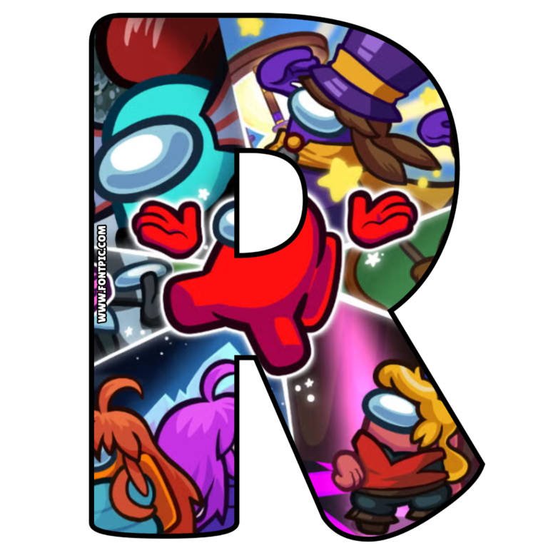 Among Us Letter R - FontPic.com