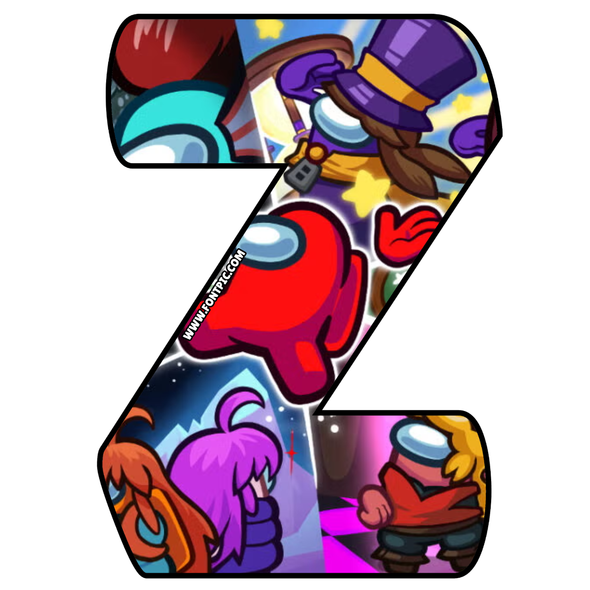 Among Us Letter Z - FontPic.com