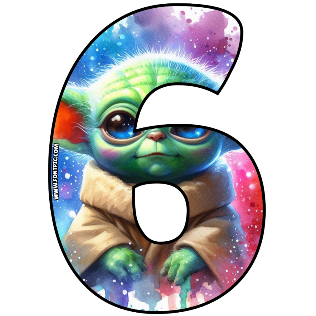 Baby Yoda Star Wars Number 6 - FontPic.com