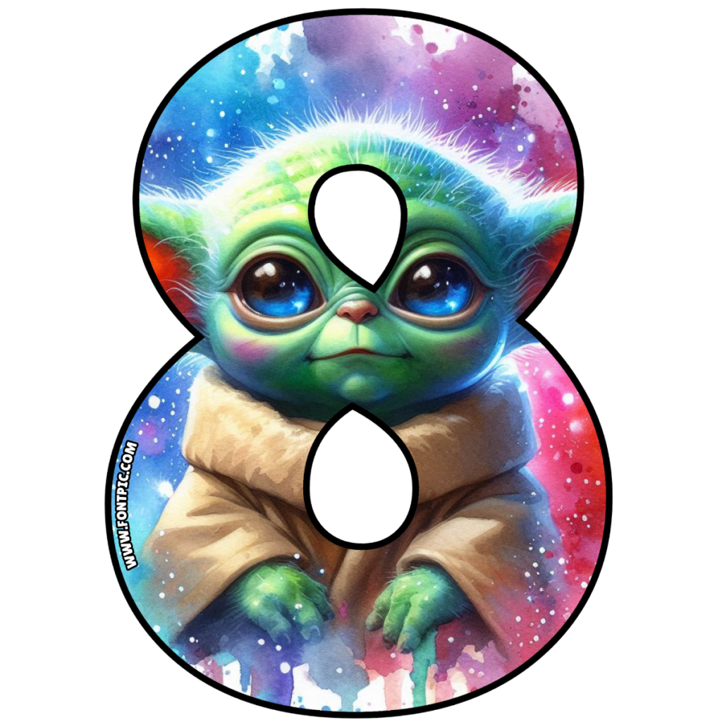 Baby Yoda Star Wars Number 8 - FontPic.com