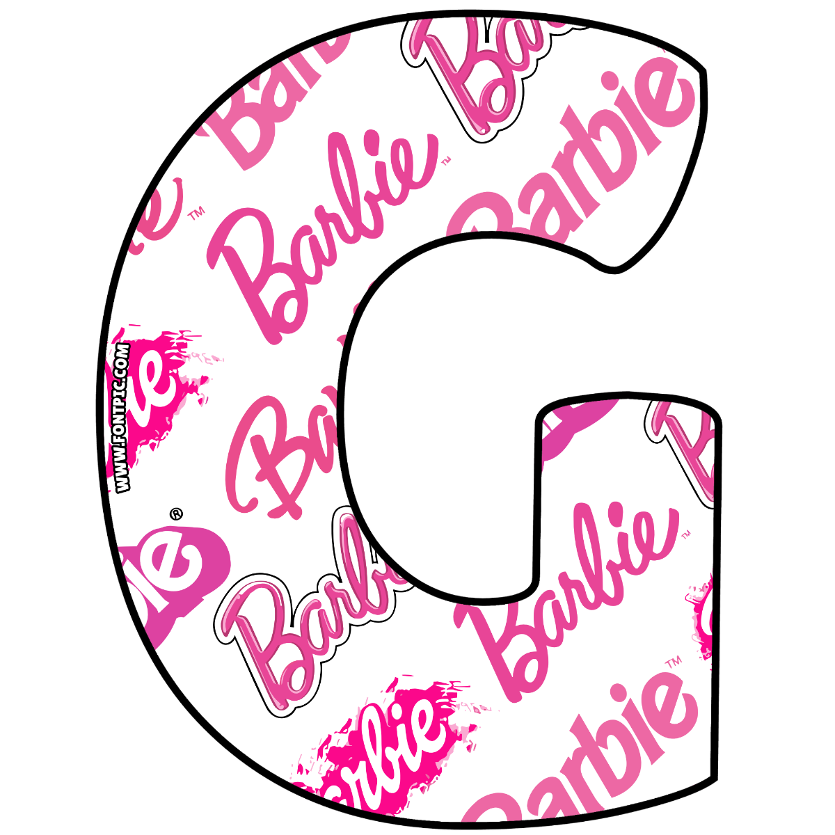 Barbie Letter G - FontPic.com