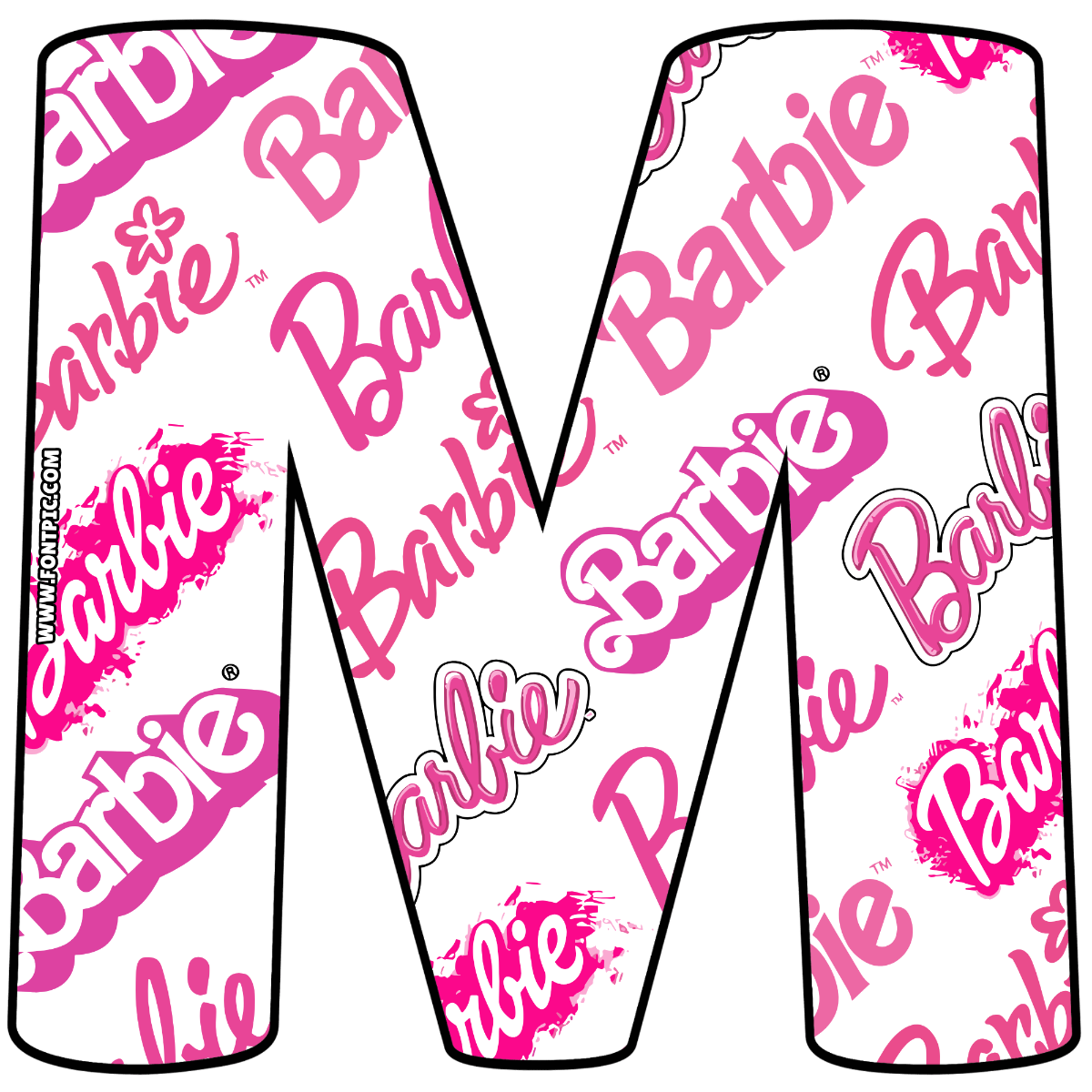 Barbie Letter M - FontPic.com