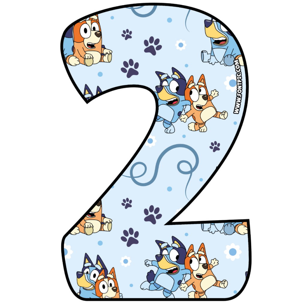 Bluey Number 2 - FontPic.com