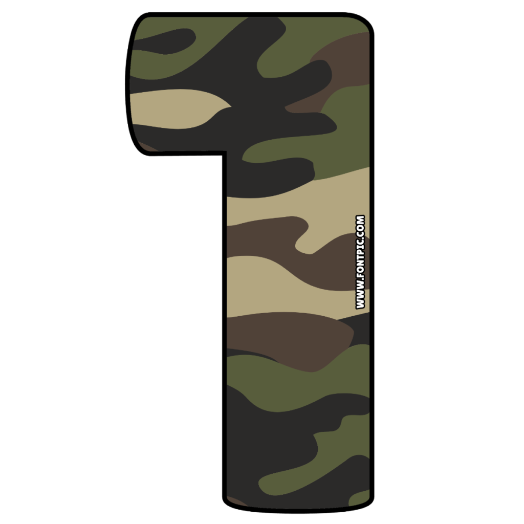 Camouflage Green Number 1 - FontPic.com