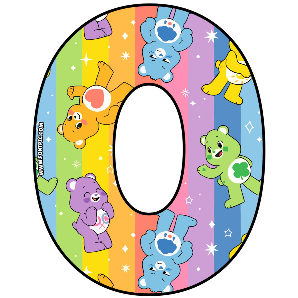 Care Bears Number 0 - FontPic.com