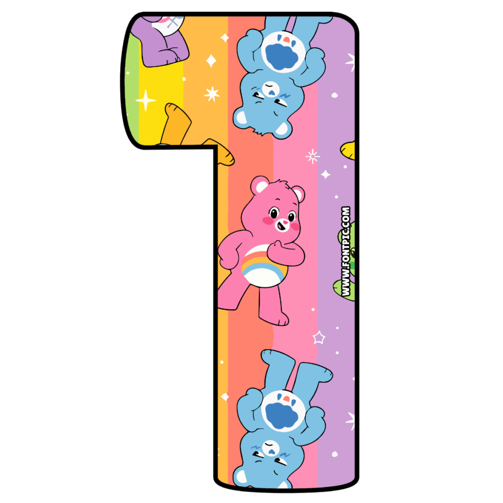 Care Bears Number 1 - FontPic.com