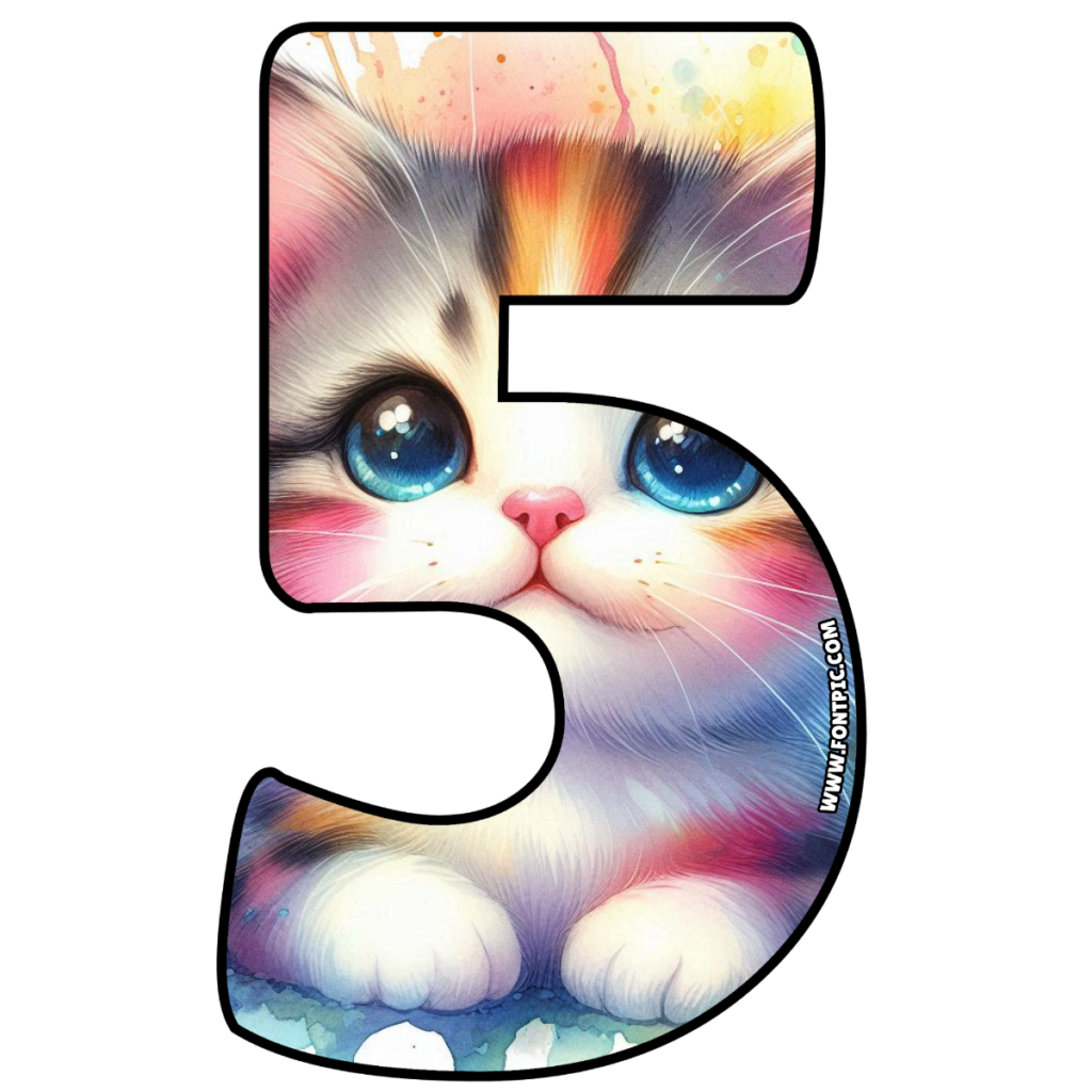 Cat Number 5 - FontPic.com