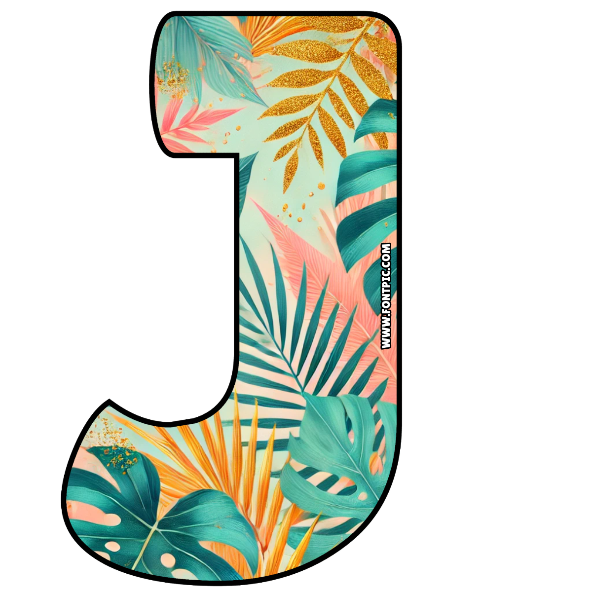 Golden Tropics Letter J