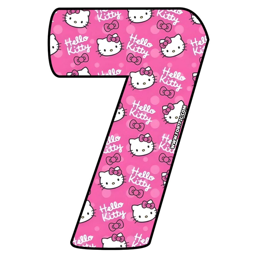 Hello Kitty Number 7 - FontPic.com