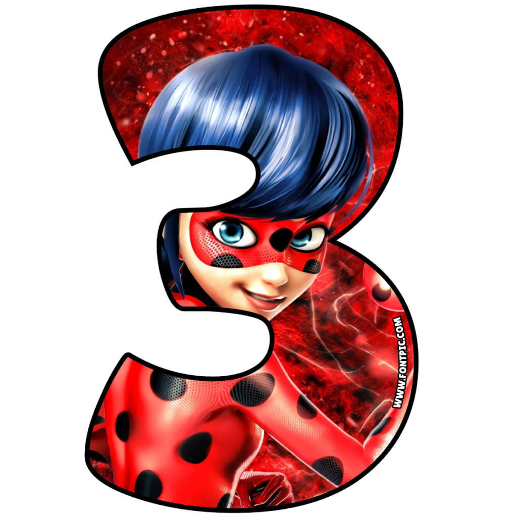 Ladybug Number 3 - FontPic.com