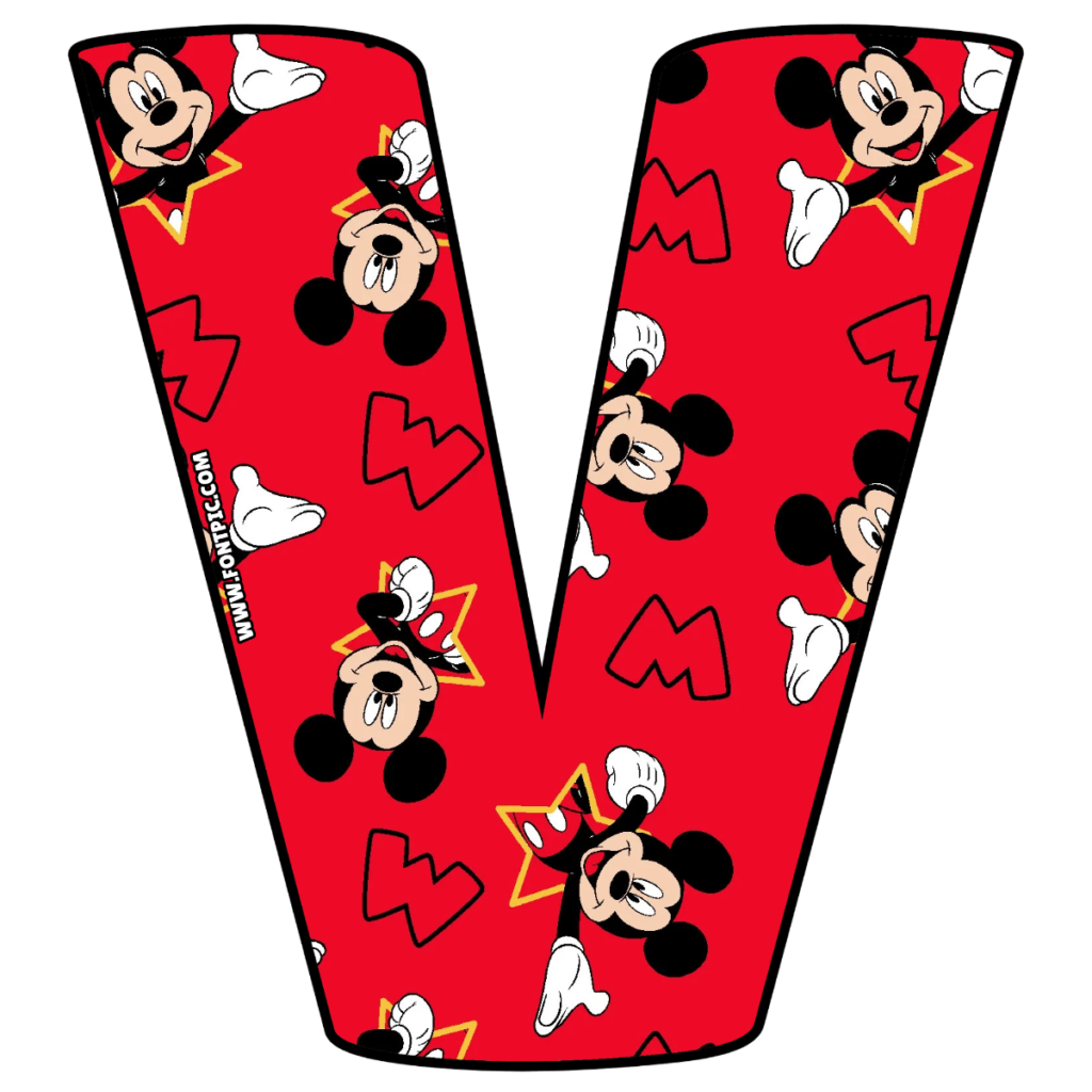 Mickey Mouse Letter V archivos - FontPic.com