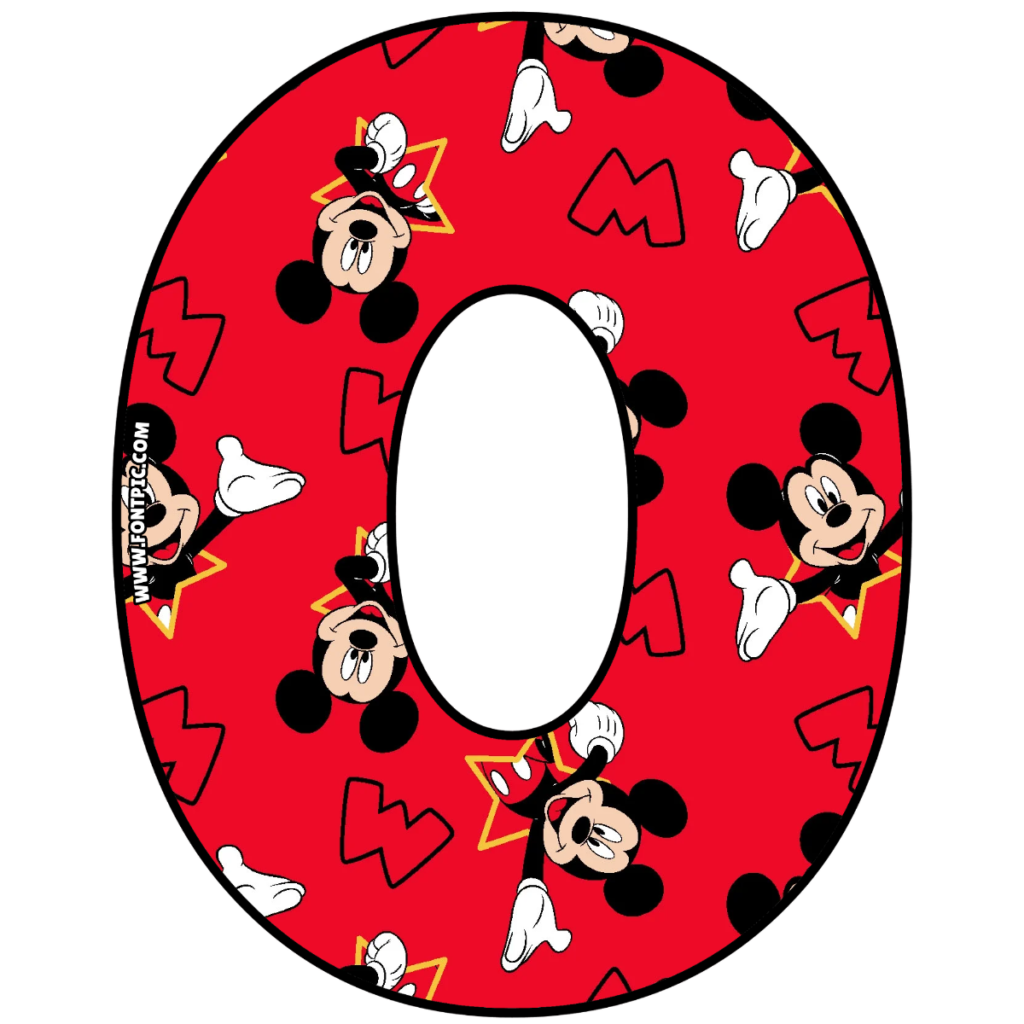 Mickey Mouse Number 0 - FontPic.com
