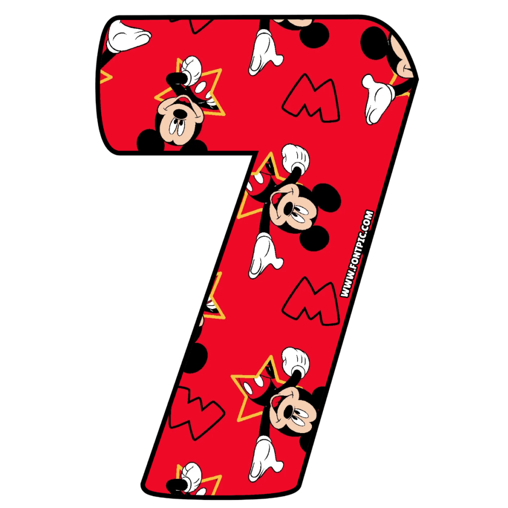 Mickey Mouse Number 7 - FontPic.com