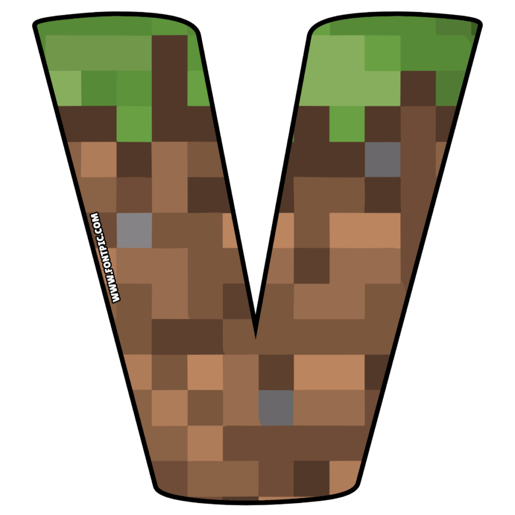 Minecraft Letter V - FontPic.com