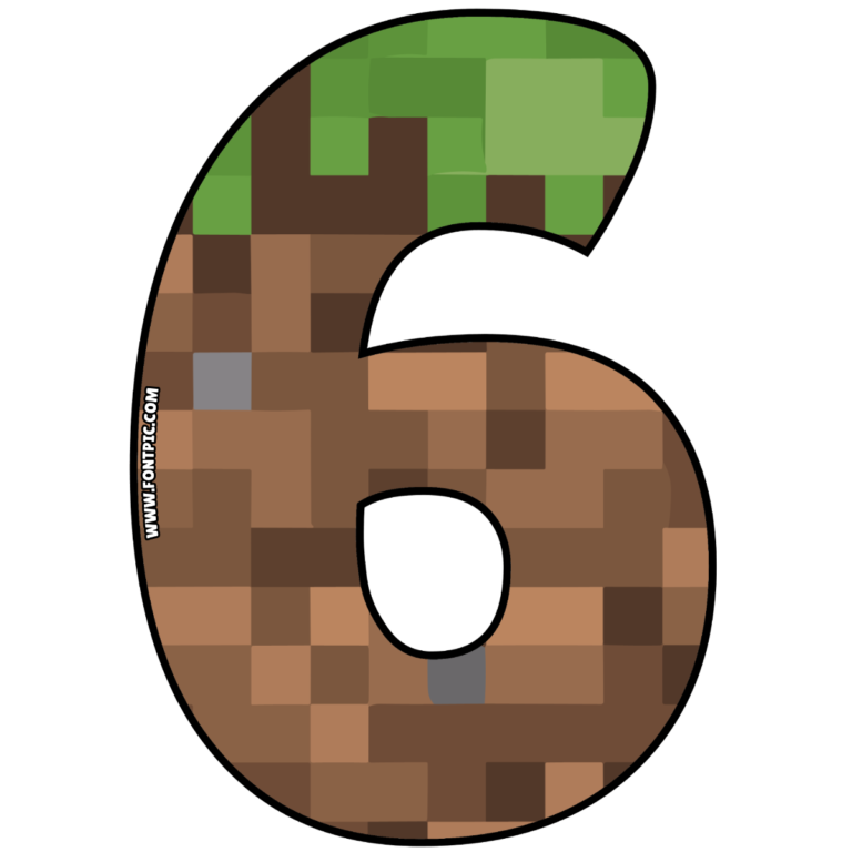 Minecraft Number 6 - FontPic.com