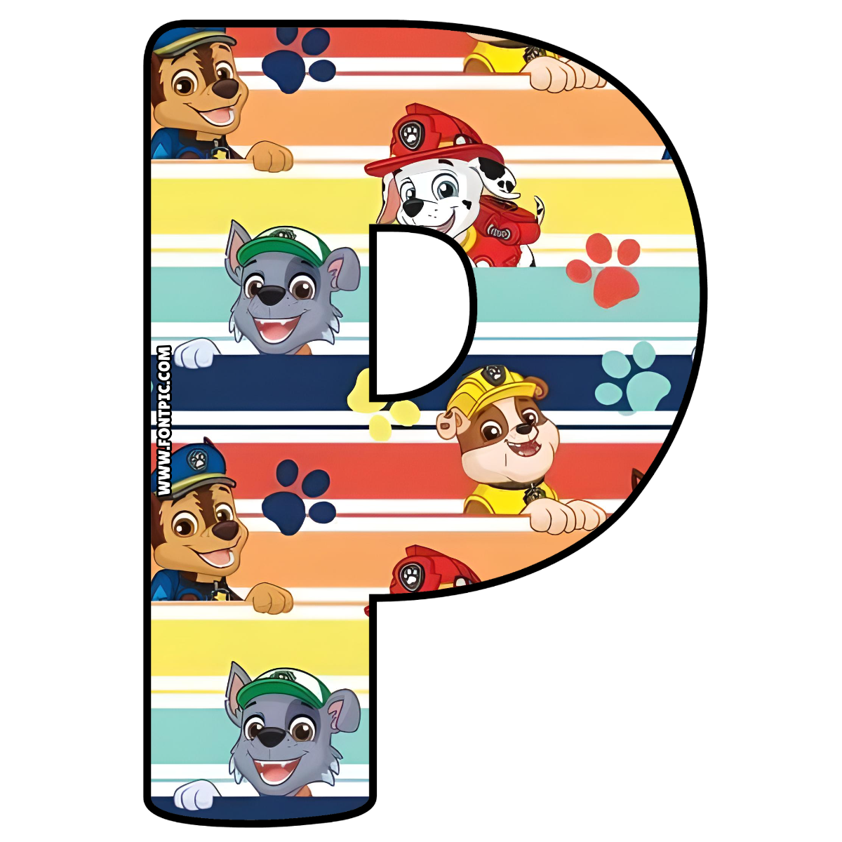 Paw Patrol Letter P - FontPic.com