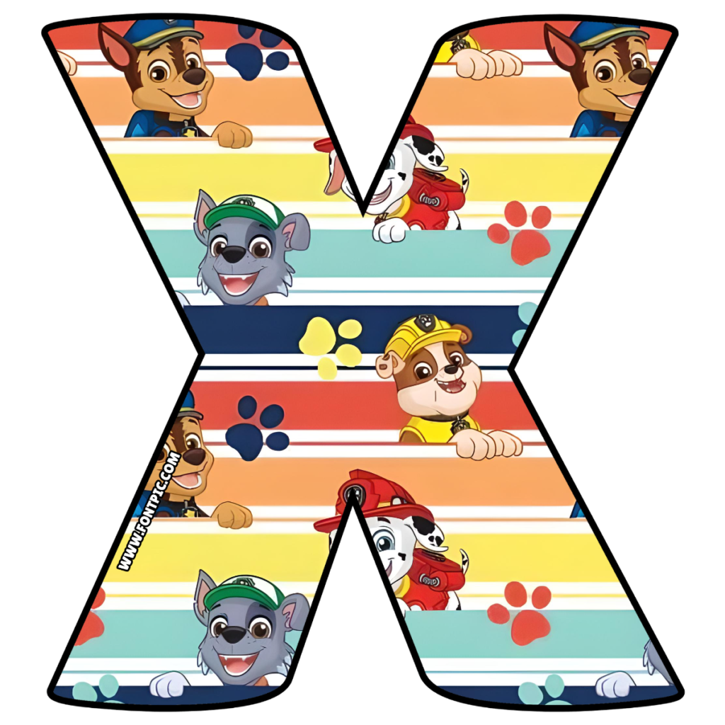 Paw Patrol Letter X - FontPic.com