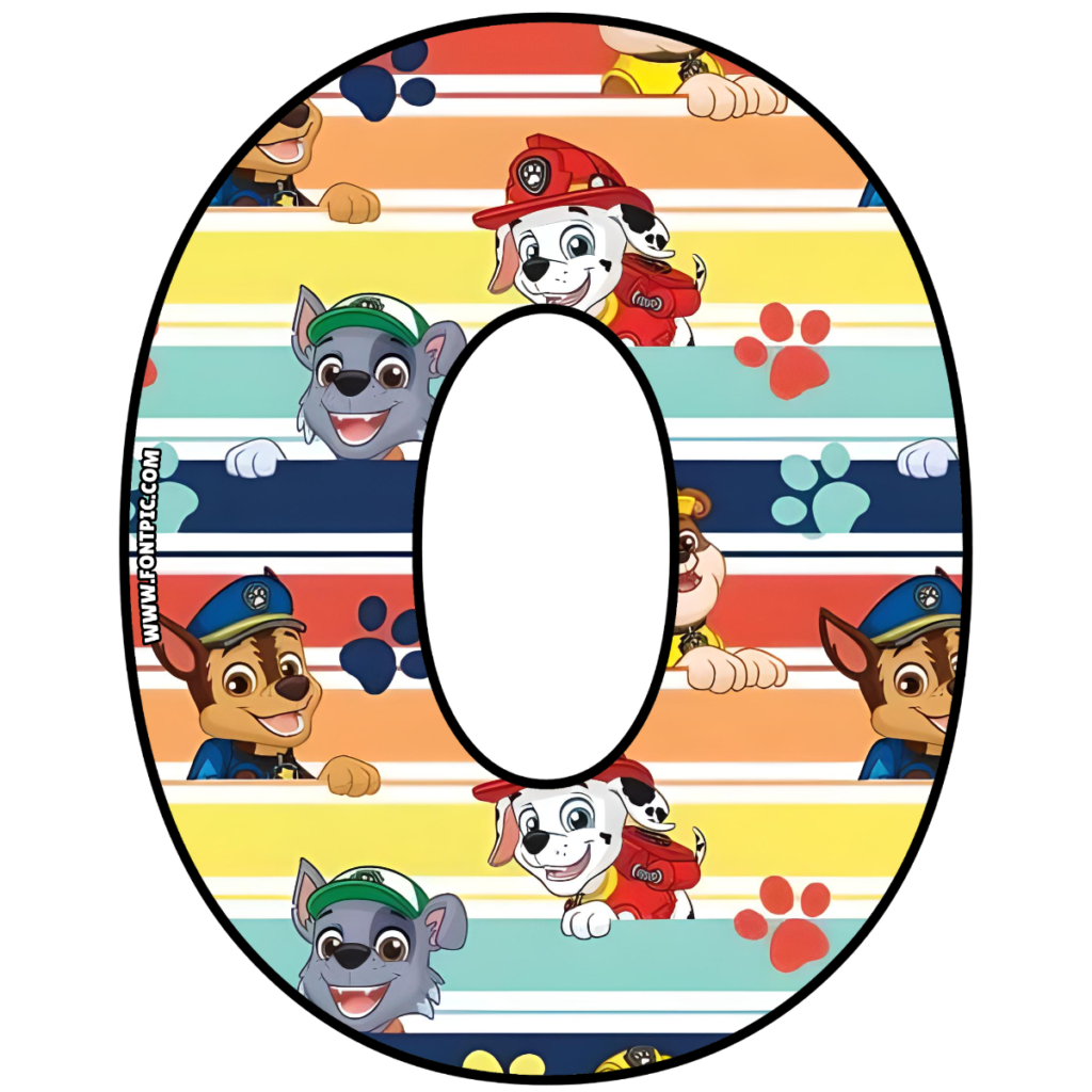 Paw Patrol Number 0 - FontPic.com