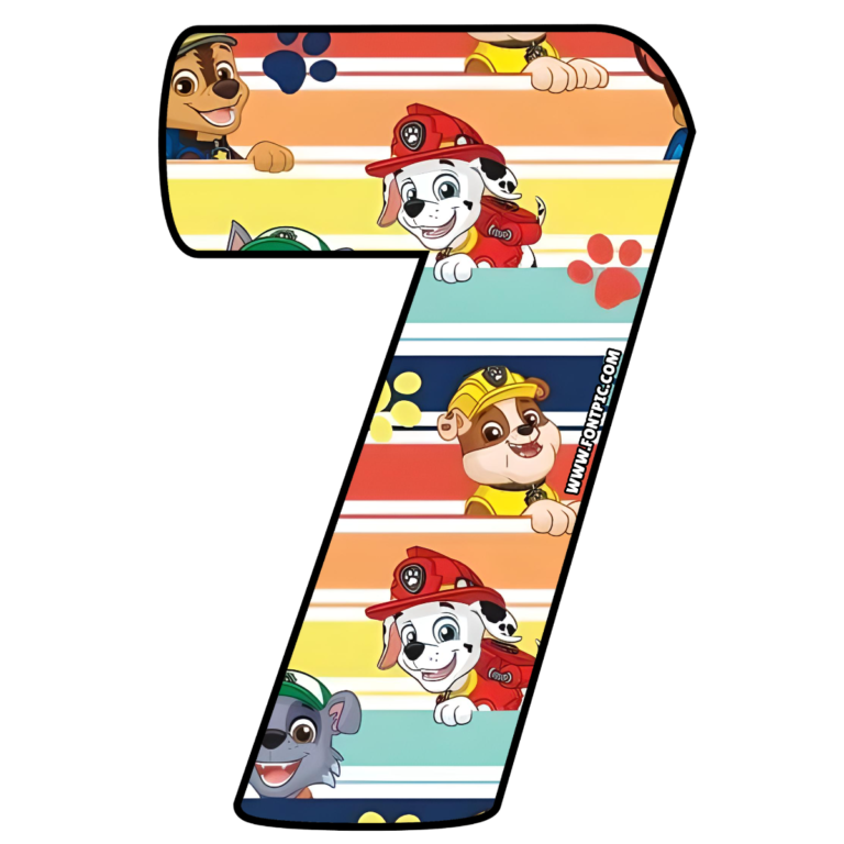 Paw Patrol Number 7 - FontPic.com