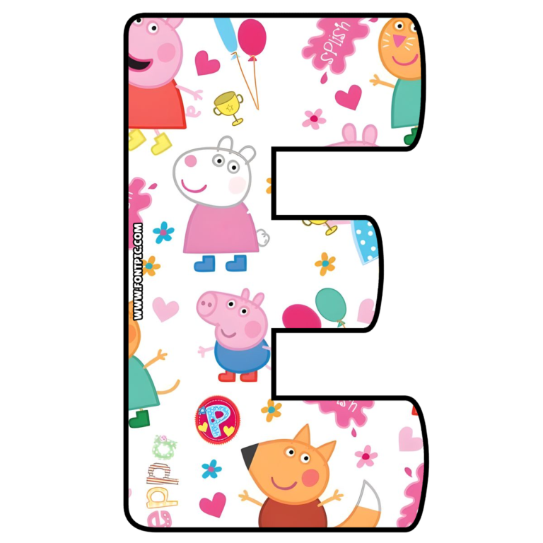 Peppa Pig Letter E - FontPic.com