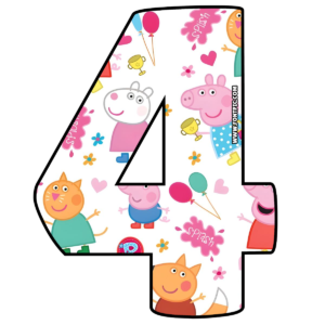 Peppa Pig Number 4 - FontPic.com