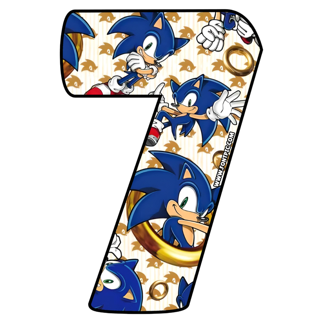 Sonic Number 7 - FontPic.com