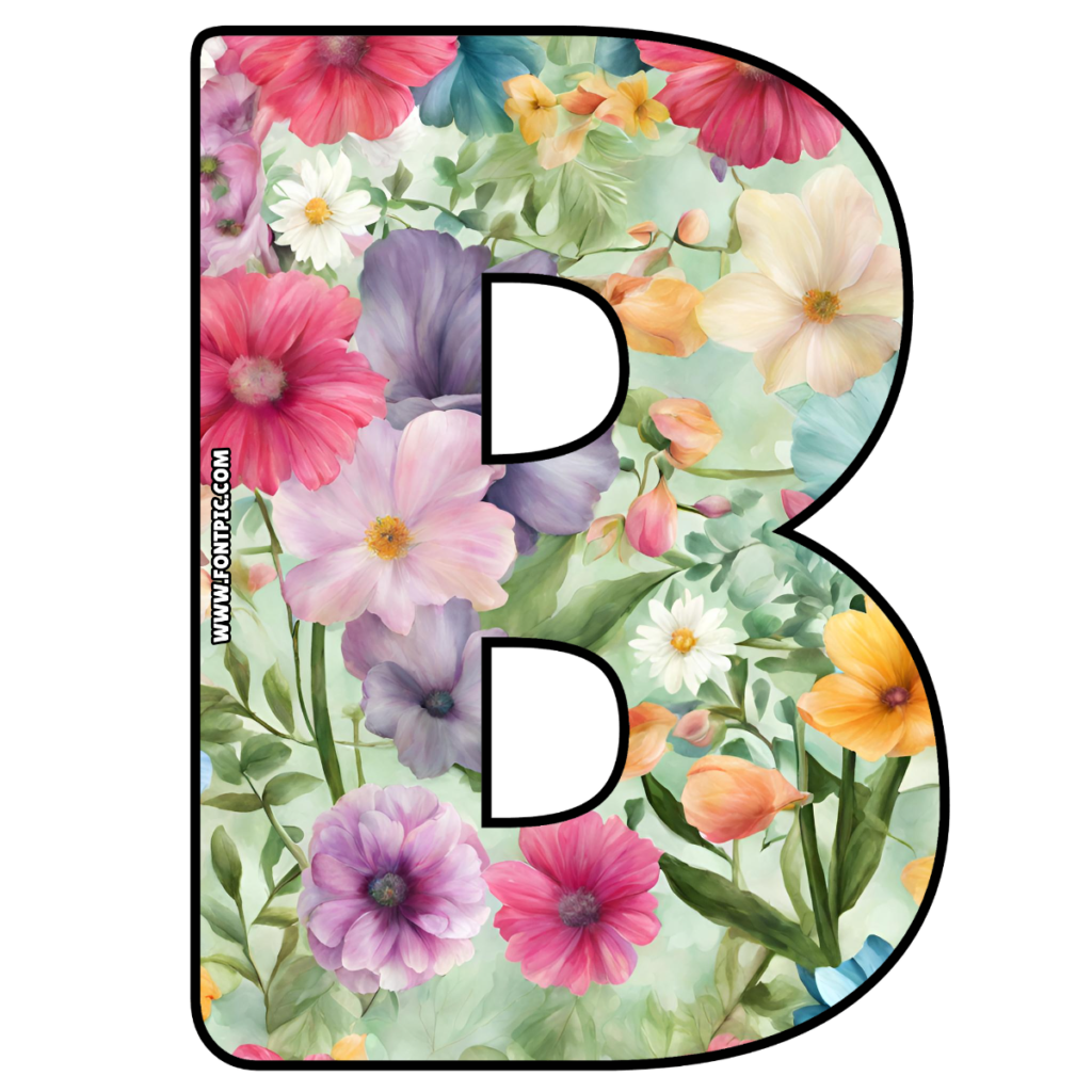 Spring Flowers Letter B - FontPic.com