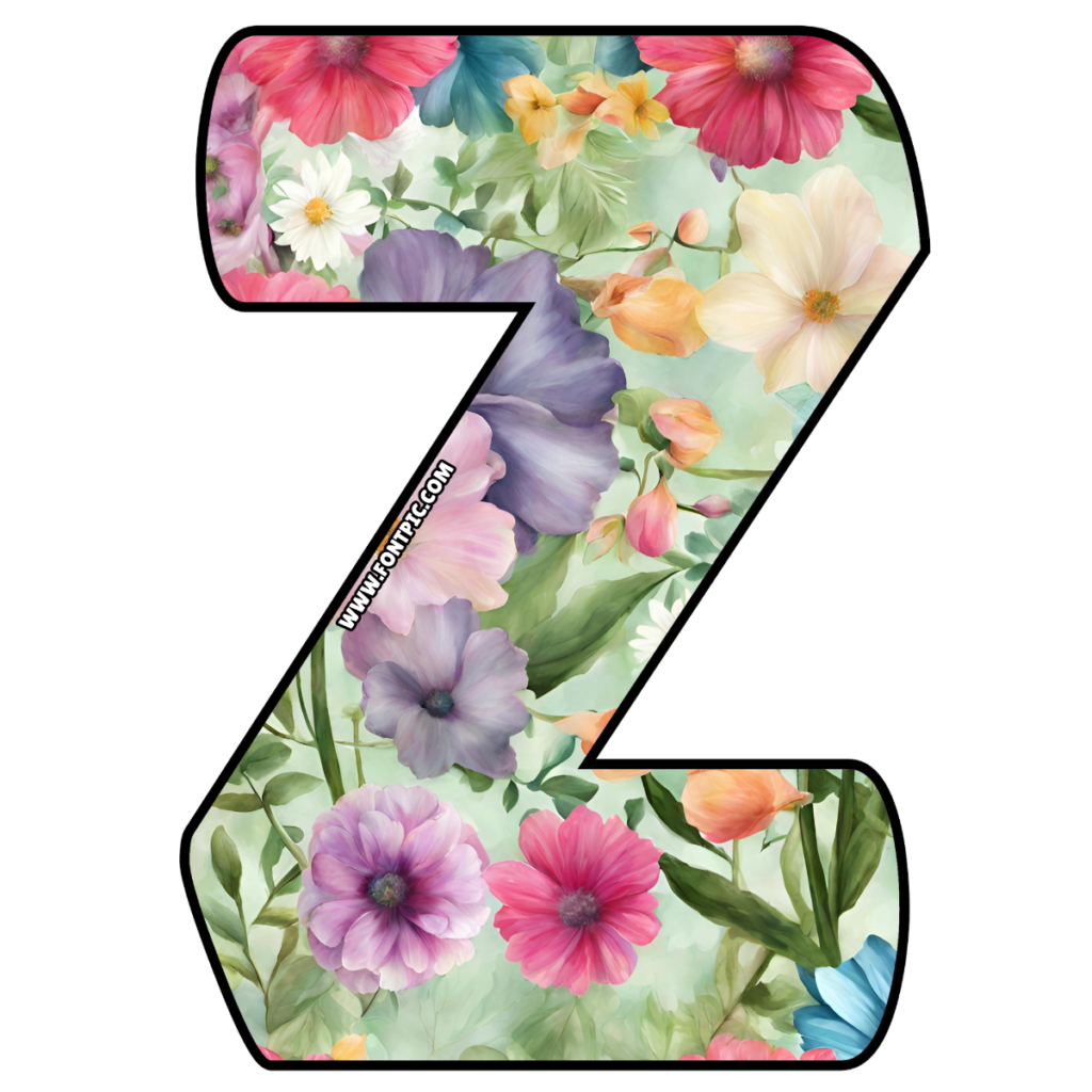 Spring Flowers Alphabet Letters archivos - FontPic.com