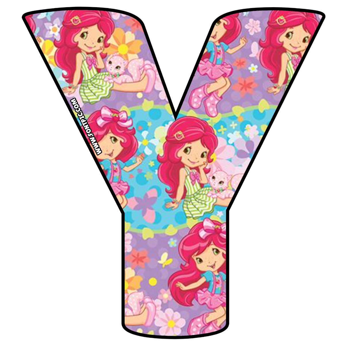 Strawberry Shortcake Letter Y - FontPic.com