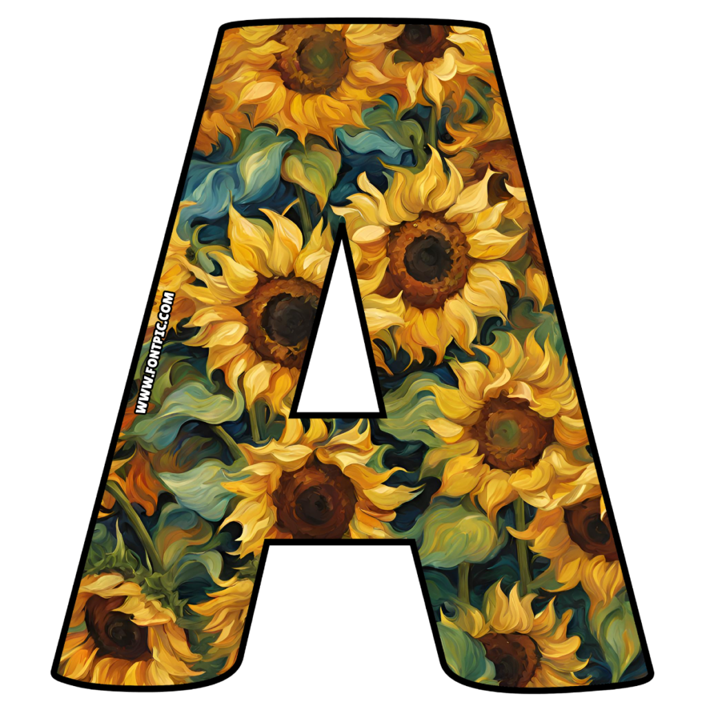 Sunflower Letter A - FontPic.com