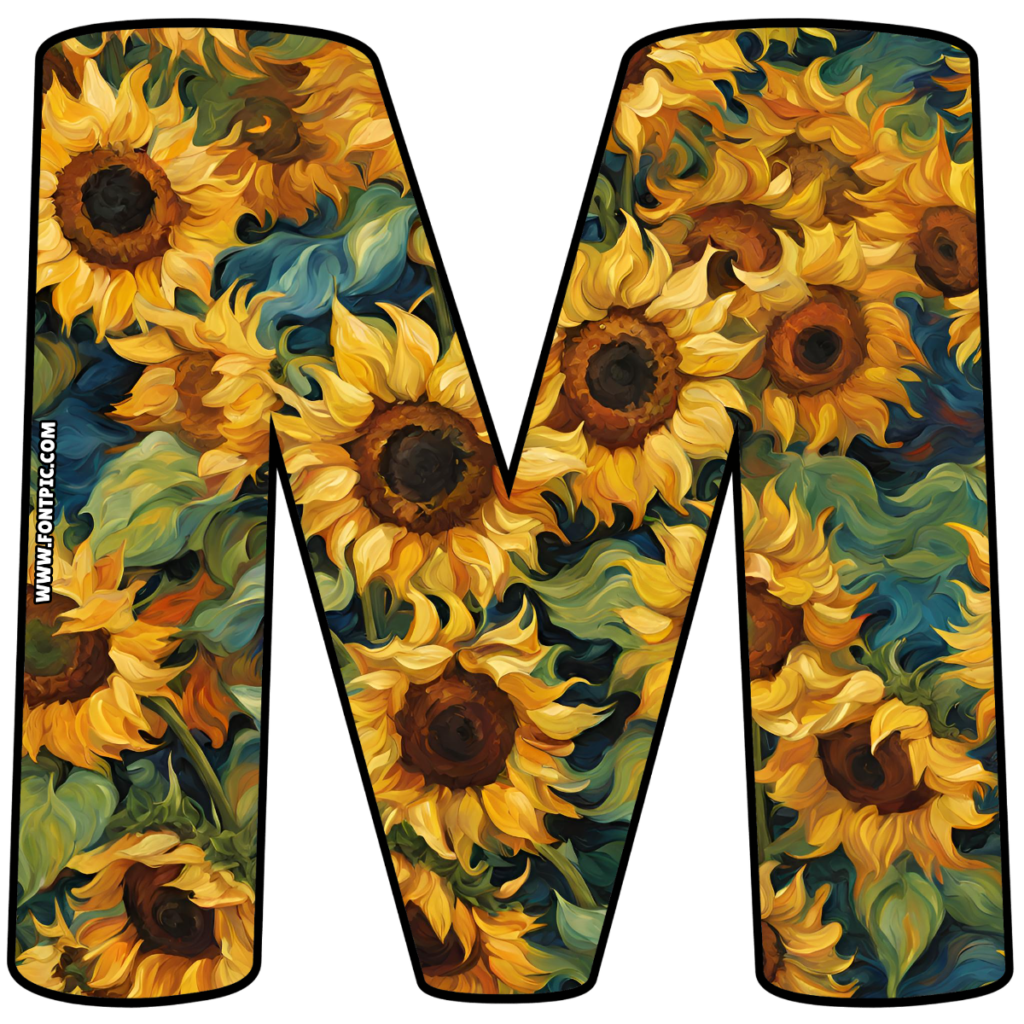 Sunflower Letter M - FontPic.com