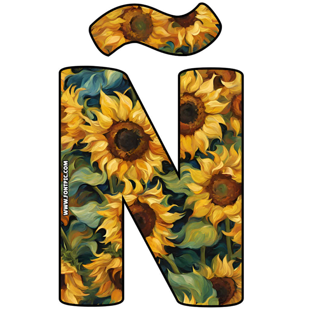 Sunflower Letter Ñ - FontPic.com