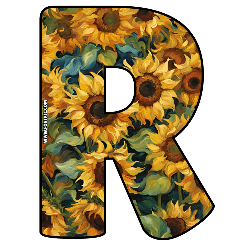 Sunflower Letter R - FontPic.com