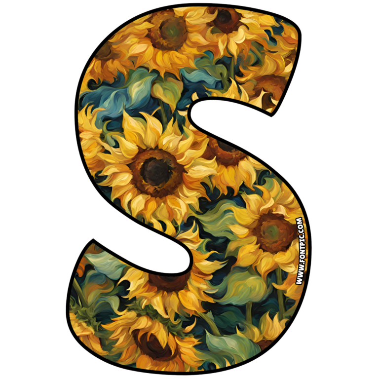 Sunflower Letter S - FontPic.com