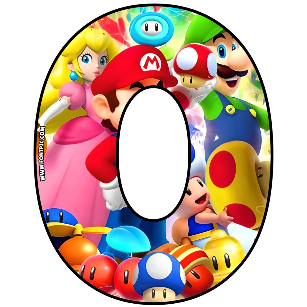Super Mario Bros Number 0 - FontPic.com