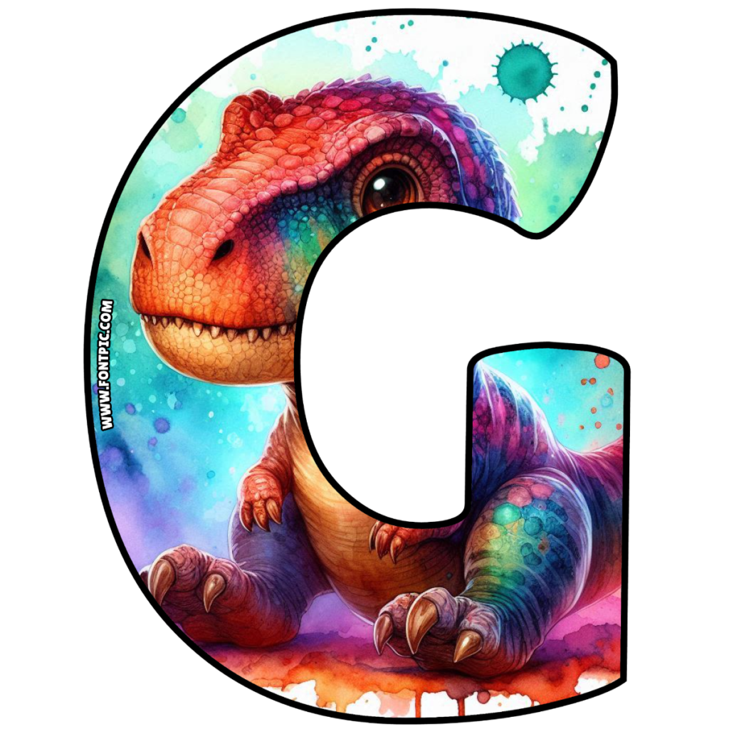 T-Rex Dinosaur Letter G - FontPic.com