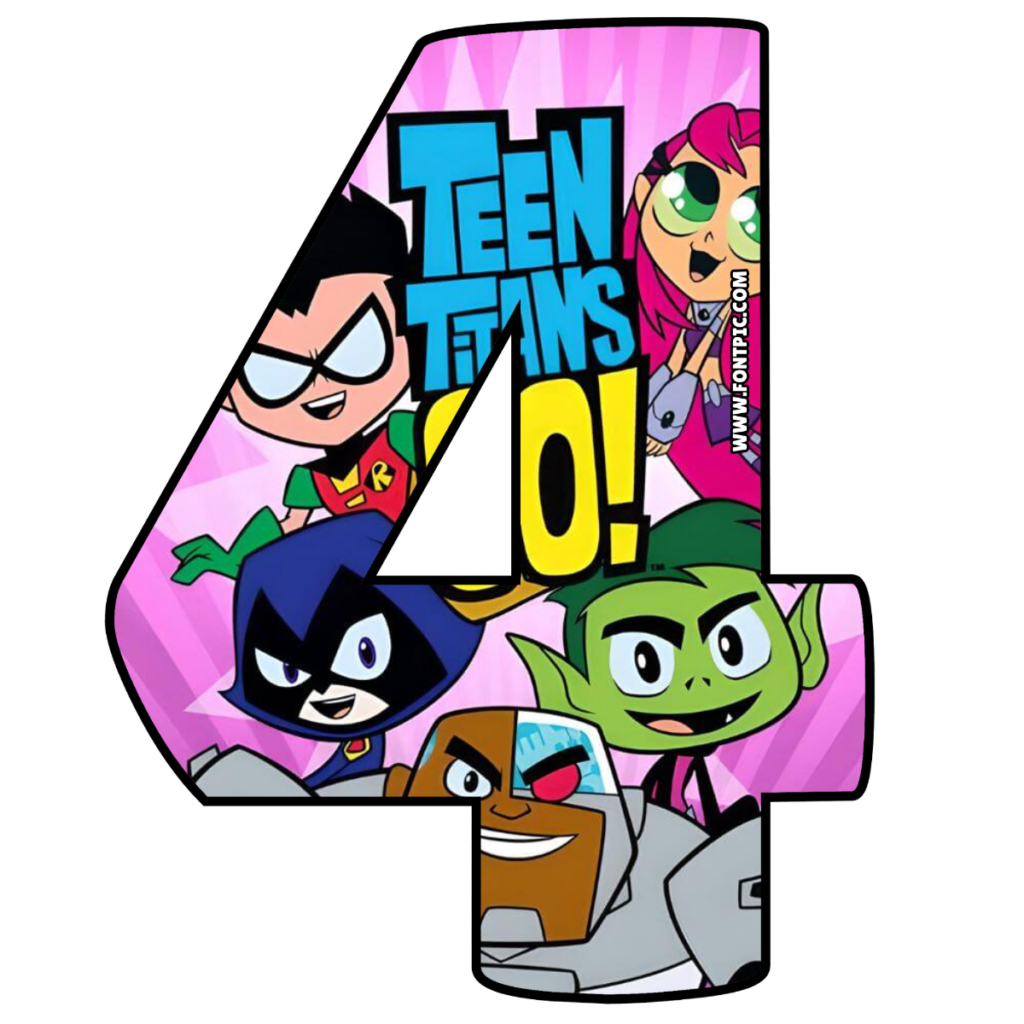 Teen Titans Number 4 - FontPic.com