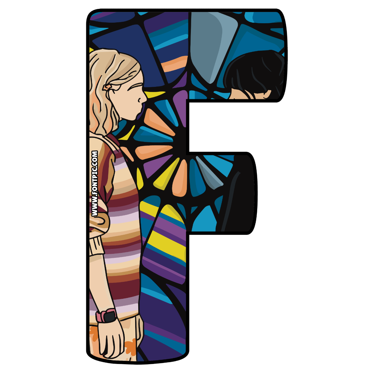 Wednesday Addams Letter F - FontPic.com