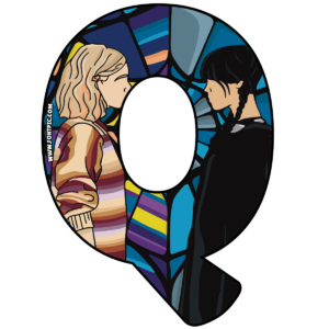 Wednesday Addams Letter Q - FontPic.com