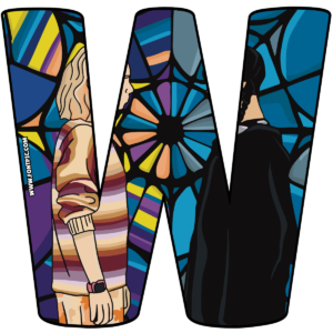 Wednesday Addams Letter W - FontPic.com