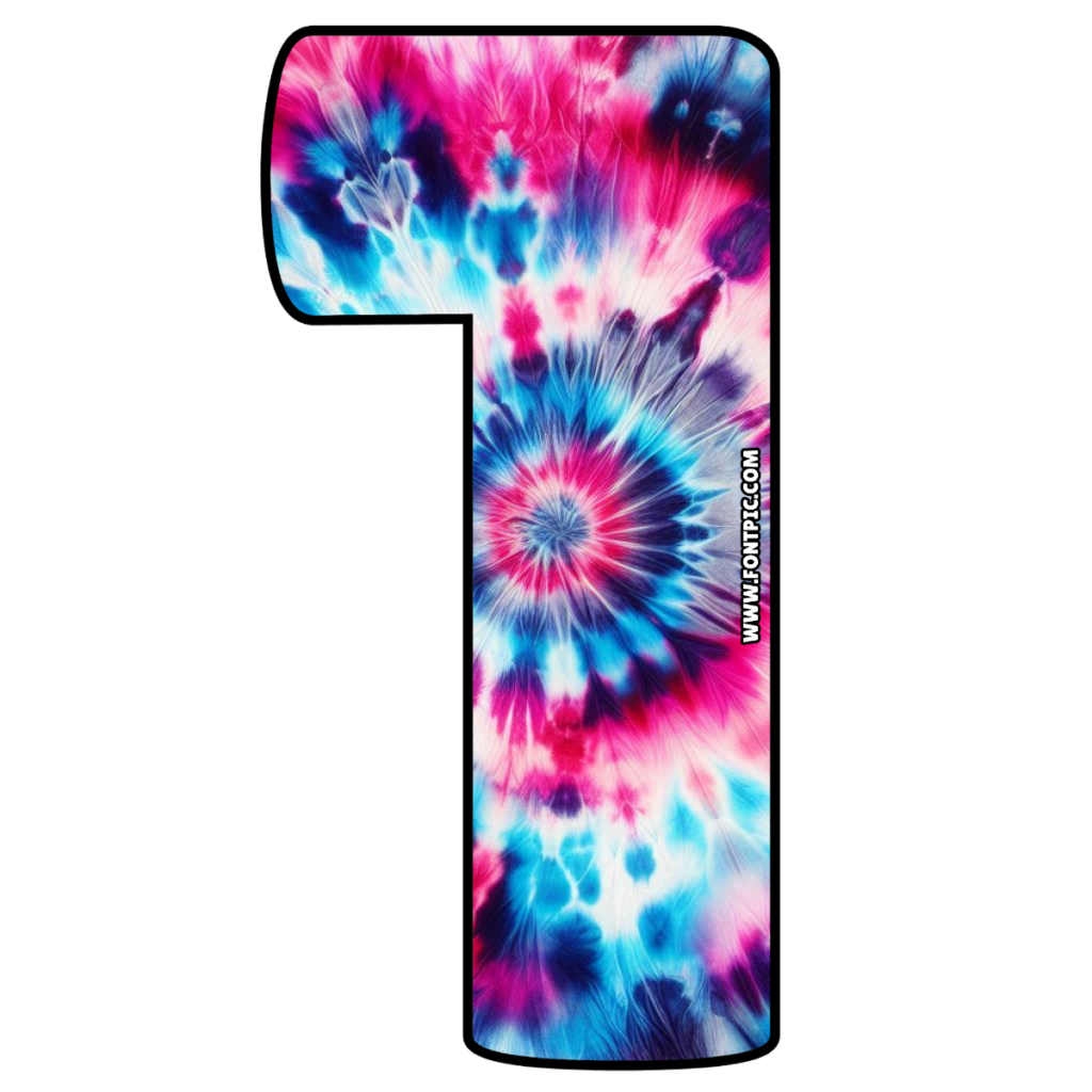 Tie Dye Number 1 - FontPic.com