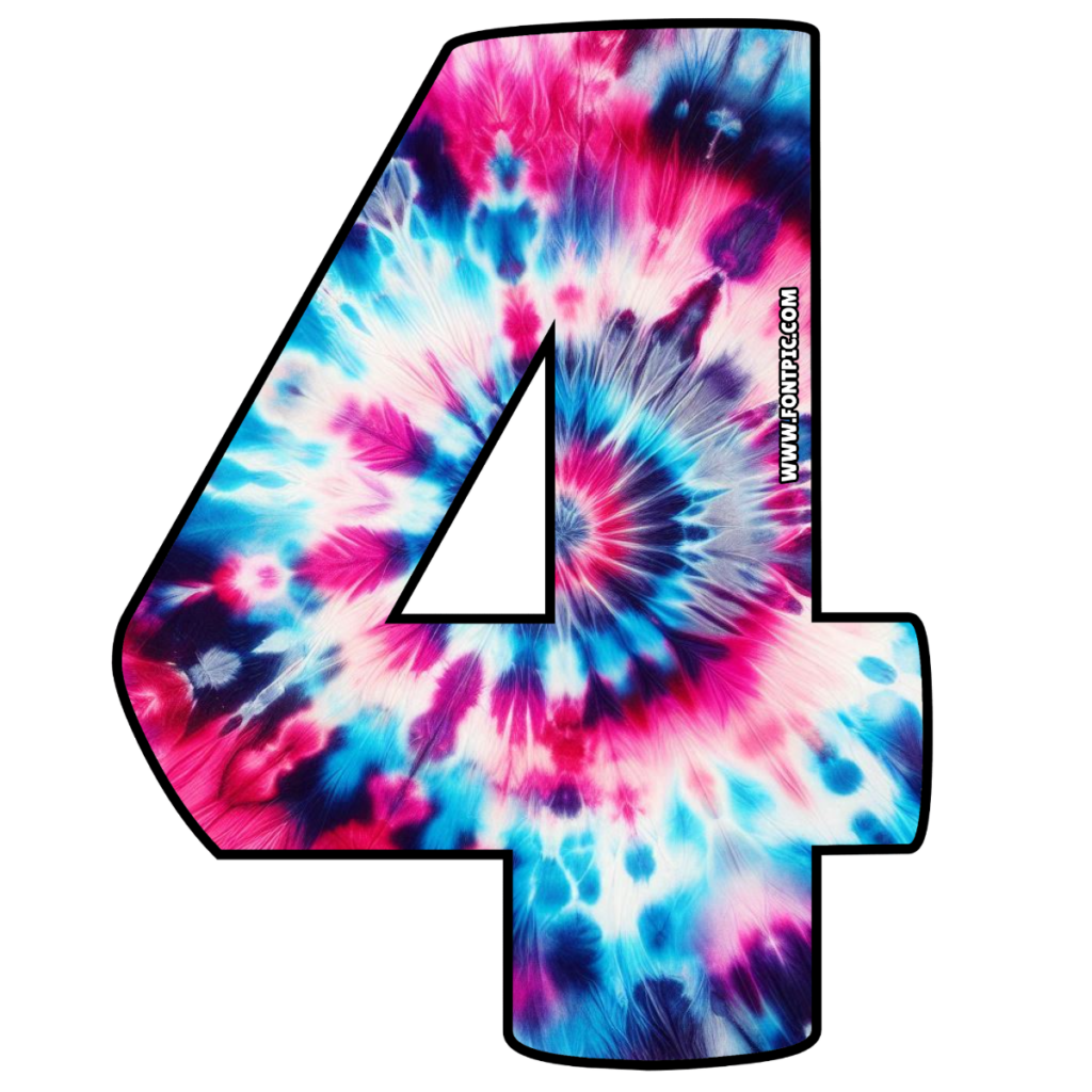 Tie Dye Number 4 - FontPic.com